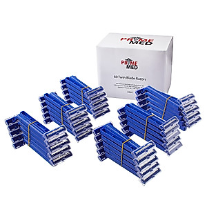 Deluxe Disposable Twin Blade Razors PrimeMed (60 Count)