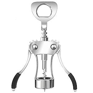 KORCCI Wine Opener, Wine Bottle Opener, Zinc Alloy Wing Corkscrew Heavy Duty, Cork Screw Beer Opener for Bartenders, Multifunctional Bottle Opener for Home Kitchen, Restaurant, Bar, Waiters