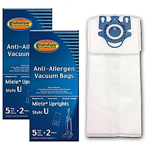 EnviroCare Replacement Allergen Vacuum Bags for Miele Upright Style U 10 bags and 4 Filters