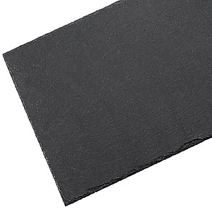 MUKLEI 4 Pack 12" x 8" Black Slate Cheese Boards, Black Slate Serving Platter with Natural Edge, Slate Stone Serving Tray for Cheese, Charcuterie, Sushi, Appetizers