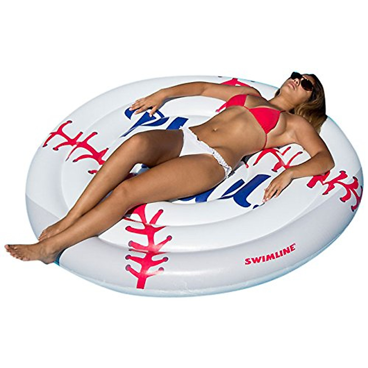 Swimline Baseball Extra Large Island Swimming Pool Float, 2-Pack