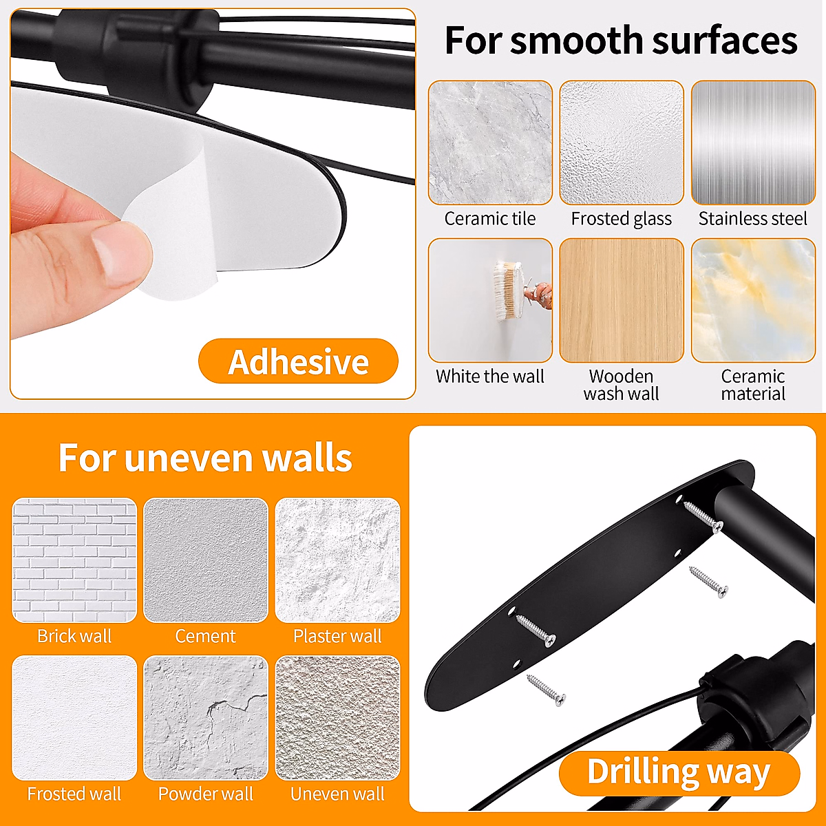 Paper Towel Holder, Under Cabinet Paper Towel Holder, Paper Towel Stand with Damping Effect, Paper Towel Holder can be Self- Adhesive or Drilled for Kitchen, Bathroom.