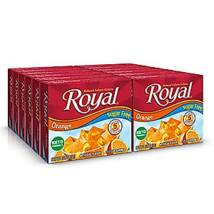 Royal Orange Gelatin Dessert Mix, Sugar Free and Carb Free .32oz Boxes (Pack of 12)