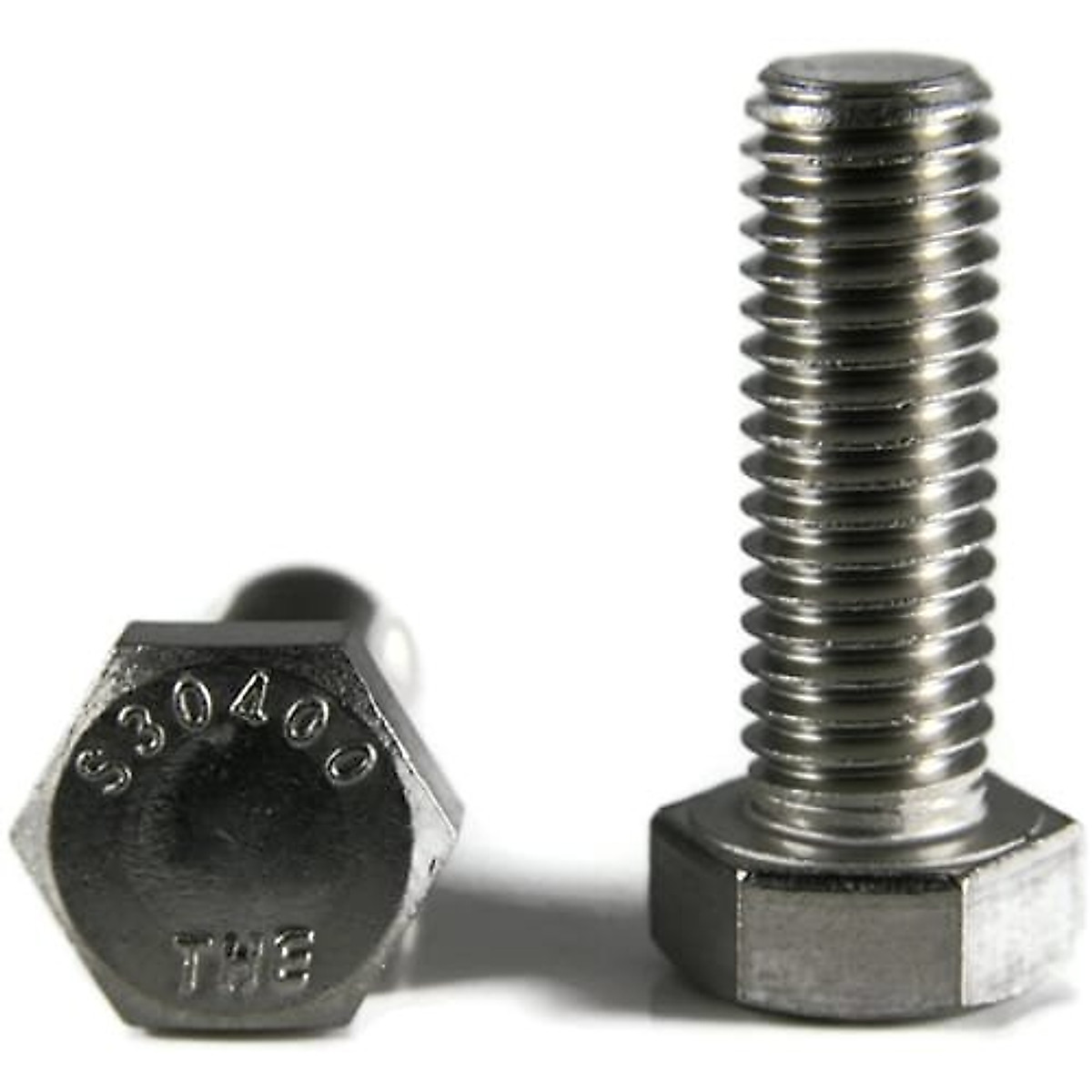 1/4"-20 x 7/8" Hex Head Cap Screw Bolts, Stainless Steel 18-8 (Quantity: 100 pcs) Fully Threaded, Coarse Thread, Thread Size: 1/4 Inch, Bolt Length: 7/8 Inch