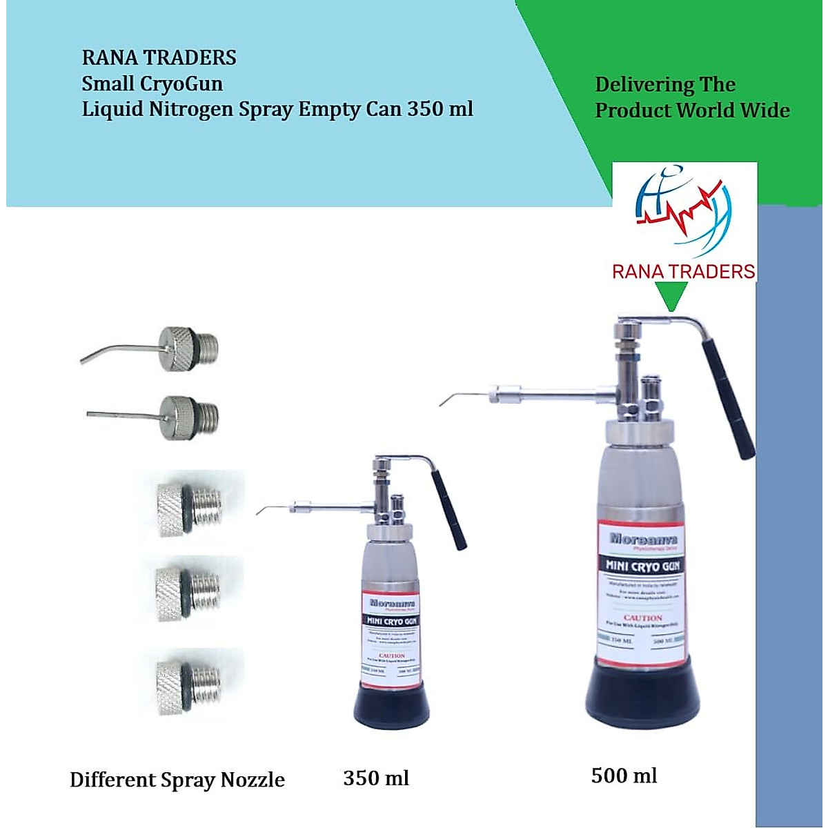 Mini Cryo Can Liquid Nitrogen Sprayer Dermatology Equipment with Free Spray Heads Cryo Can 350 ml Empty Only