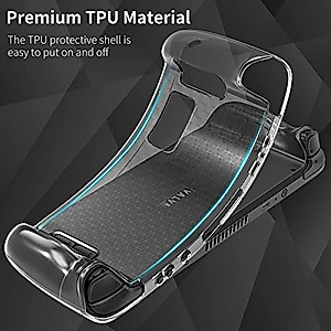 HEYSTOP Steam Deck Case Clear, Protective Case for Steam Deck, Compatible with Steam Deck 2022, TPU Soft Cover Protector with Full Protection, Shock-Absorption, Anti-Slip & Scratch Design