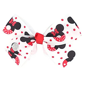 6pc 5" Large Hair Bows for Girls with Heart Emblem (D)