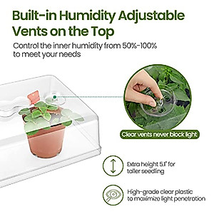 [Upgraded Light] Seed Starter Kit with Grow Light - Durable Seed Tray, 60 Cell Seed Starting Tray, Humidity Dome for Seed Growing Germinating, Seedling Starting, Cutting Clone & Plant Propagation Kit