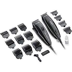 Andis 24075 Professional PivotPro and SpeedMaster Hair Clipper and Beard Trimmer PivotMotor Set, Black