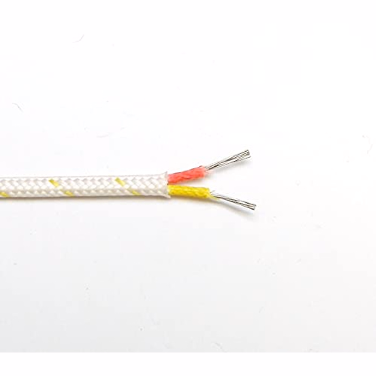 K-Type Thermocouple Wire AWG 24 Stranded 7X w. Braided Fiberglass Insulation - 10 Yard