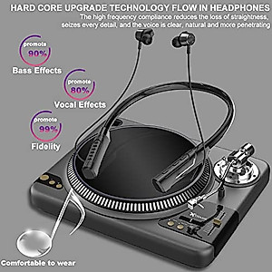 DECWIN Neckband Wearable Wireless Headphones,Bluetooth LED Light Show Earphones,Night Running LED Headphone with Mic TF Music Waterproof