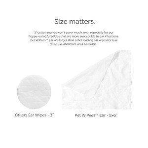 Pet Parents® Pet WiPees™ Ear, Cat & Dog Ear Wipes, Ear Cleaner for Dogs, Ear Wipes for Dogs. (100 Count (Pack of 1), Natural)