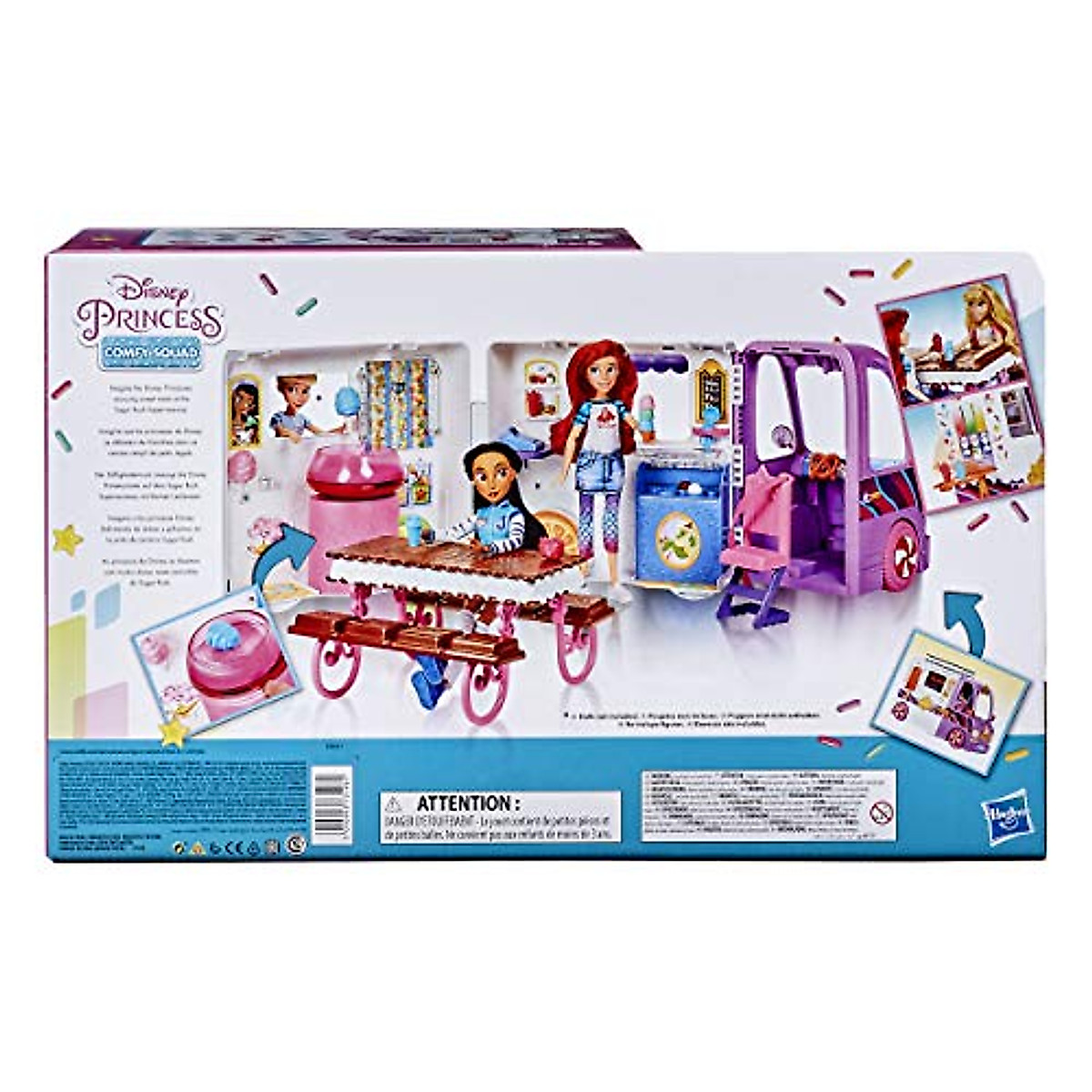 Disney Princess Comfy Squad Sweet Treats Truck, Playset with 16 Accessories, Pretend Ice Cream Shop, Toy for Girls 5 Years Old and Up