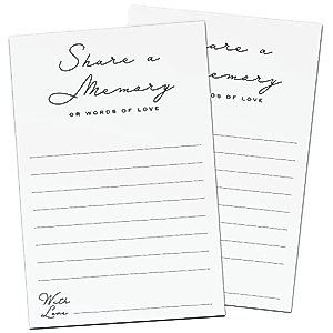 Share a Memory Cards - Minimalist Well Wishes Card - 4 x 6 - Set of 50 - for Celebration of Life, Weddings, Anniversaries, Memorials, Funerals, Birthdays, Graduation, Retirement, Going Away