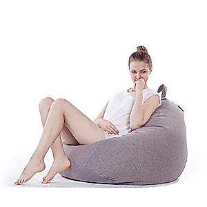 Teerwere Single Sofa Bean Bag Chair Memory Foam Furniture Tuffed Foam Filled Furniture and Accessories for Dorm Room Specialties Recliner Chair (Color : Gray, Size : Free Size)