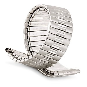 Speidel Men's Stainless Steel Comfortable Stretch Watch Band Silver Tone Tone Replacement Strap, 16-22mm, Straight End End with No Clasp, Long