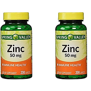 Spring Valley Zinc 50 mg, 200 Ct (2 Pack)