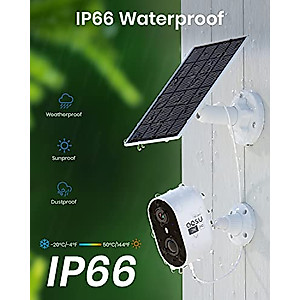 AOSU 2K Solar Security Cameras Wireless Outdoor, Solar Outdoor Camera for Home Security, WiFi Camera with Color Night Vision, PIR Human Detection, 2-Way Talk, IP66 Waterproof, Compatible with Alexa