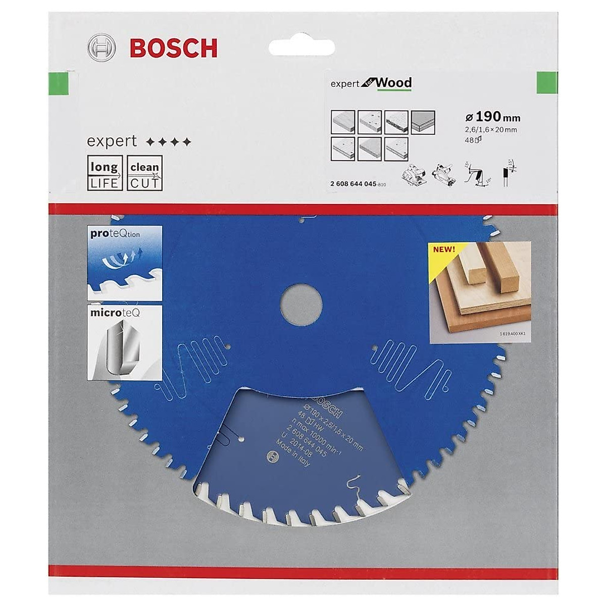 Bosch 2608644045 EXWOH 7.48" x 20mm 48T Circular saw blade Top Precision
