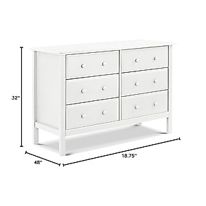 DaVinci Jayden 6-Drawer Double Wide Dresser in White, Greenguard Gold Certified