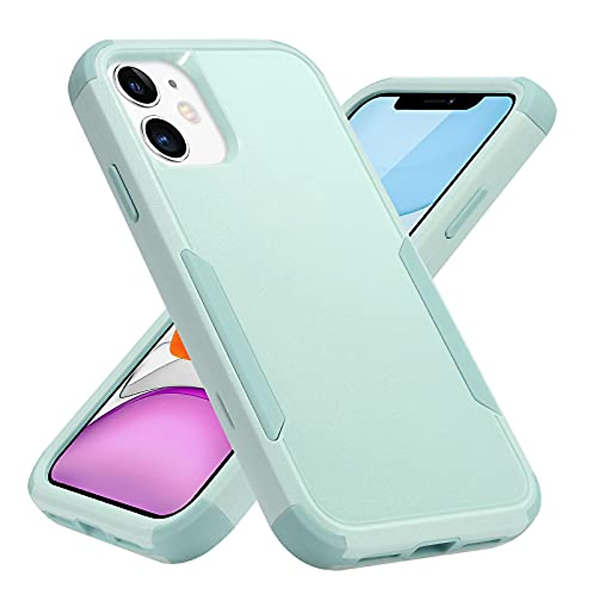 Sansunto for iPhone 11 Case Green, Silicone Durable Protective Cover Case, Shockproof Heavy Duty Full Body Hybrid Bumper Case, Drop Protection Defender for iPhone 11 for Women & Men(Green)