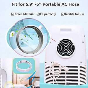 5.9 inch / 6 inch Portable Air Conditioner Exhaust Hose Coupler with Package Plate Window Adapter Tube Adapter Exhaust Hose Connector for Portable Air Conditioner (5.9'' Round mouth white)