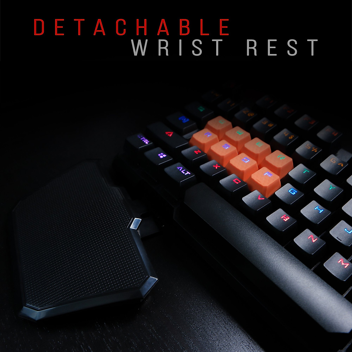 B720 Light Strike Optical Gaming Keyboard (Smooth/Linear) - Comfort Wrist pad - Faster Than Mechanical - 0.2ms Key Response Neon LED Backlit - Water Resistant [LK Black]
