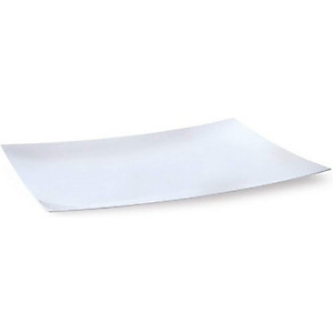 Kingzak Rectangular Plastic Trays, 12" X 18", Pearl White