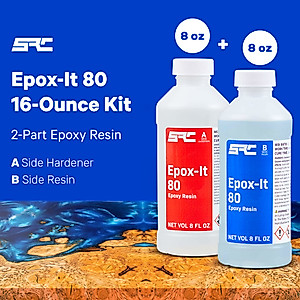 Specialty Resin & Chemical Epox-It 80 (16 oz) Clear Epoxy Resin Kit for Beginners & Experts| Clear Epoxy Coating for Bar Top, Countertop, Tabletop| Crystal Clear formula for Jewelry, Art, & Laminating
