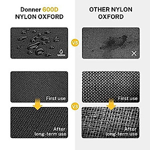 Donner 36 Inch Acoustic Guitar Case, 0.4 Inch Thick Padding Sponge 600D Ripstop Waterproof Nylon Soft Guitar Gig Bag with 3 Pockets and Back Hanger Loop, Black