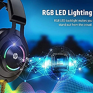 HP Gaming Xbox One Headset with Mic, Gaming Headphones with Microphone for PS4, PC, Laptop, Nintendo Switch with Noise Cancelling Microphone, Wired Over Ear Head Set with LED Lights