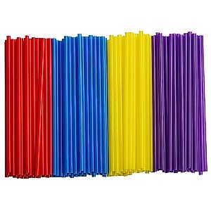 Comfy Package [500 Pack] Colored Plastic Straws, 7.75" High Disposable Drinking Straws - Assorted Colors