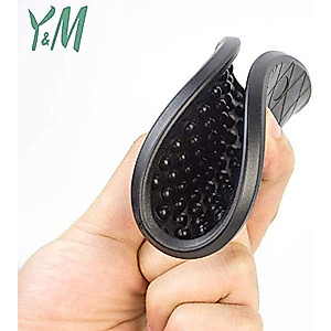 Set of 6 Drink Coasters with Metal Holder, Y&M Drink Coasters - Absorbs Moisture and Prevents Table Damage, Modern Black Silicone Coaster with Non-Slip Bottom for Drinking Glasses Gifts (Black)