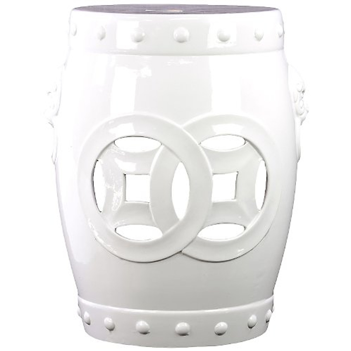 Urban Trends 30933 Decorative Ceramic Garden Stool, 17.5-Inch Height