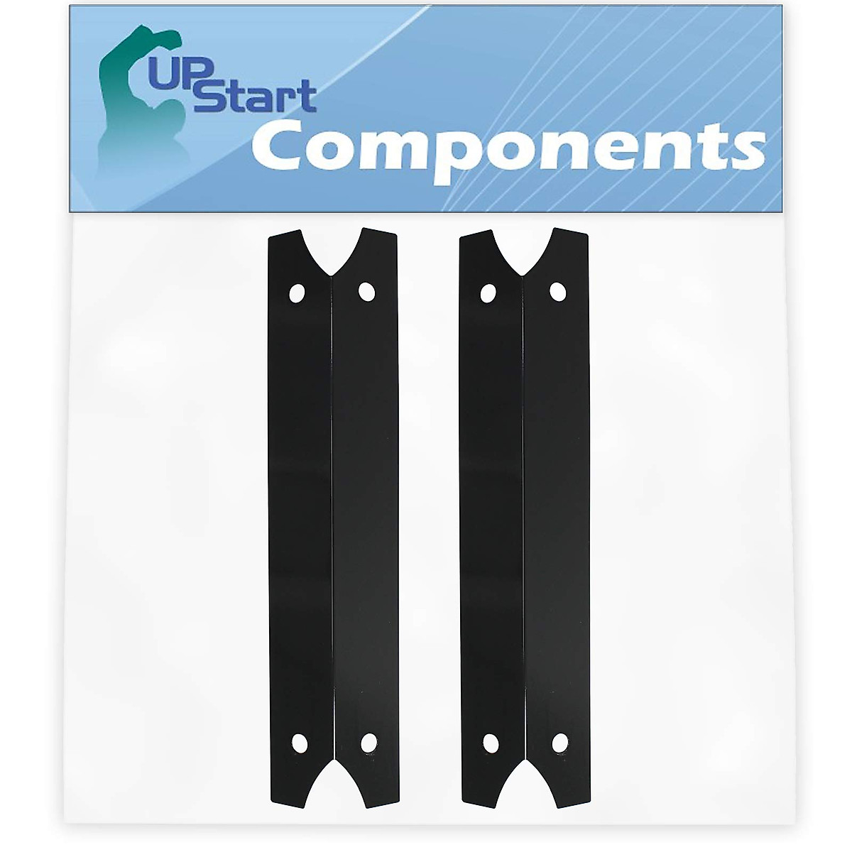 2-Pack BBQ Grill Heat Shield Plate Tent Replacement Parts for Brinkmann Pro Series 4345 (810-4345-0) - Compatible Barbeque Porcelain Steel Flame Tamer, Flavorizer Bar, Burner Cover 17 3/4"