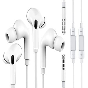 Wired Headset 3.5mm Jack with Microphone Earbud Kid for School Headphone 2Pack Compatible for Samsung Galaxy Phone pad Gaming Laptop Video Game PC Computer Chromebook Auriculare Audifono I