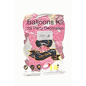 Pink White Rose Party Balloons, 60pcs 12 inch Pink White Rose Gold Confetti Balloons Kit, Pink White Chrome Rose Latex Balloons for Birthday, Wedding, Baby Shower, Graduation Decorations