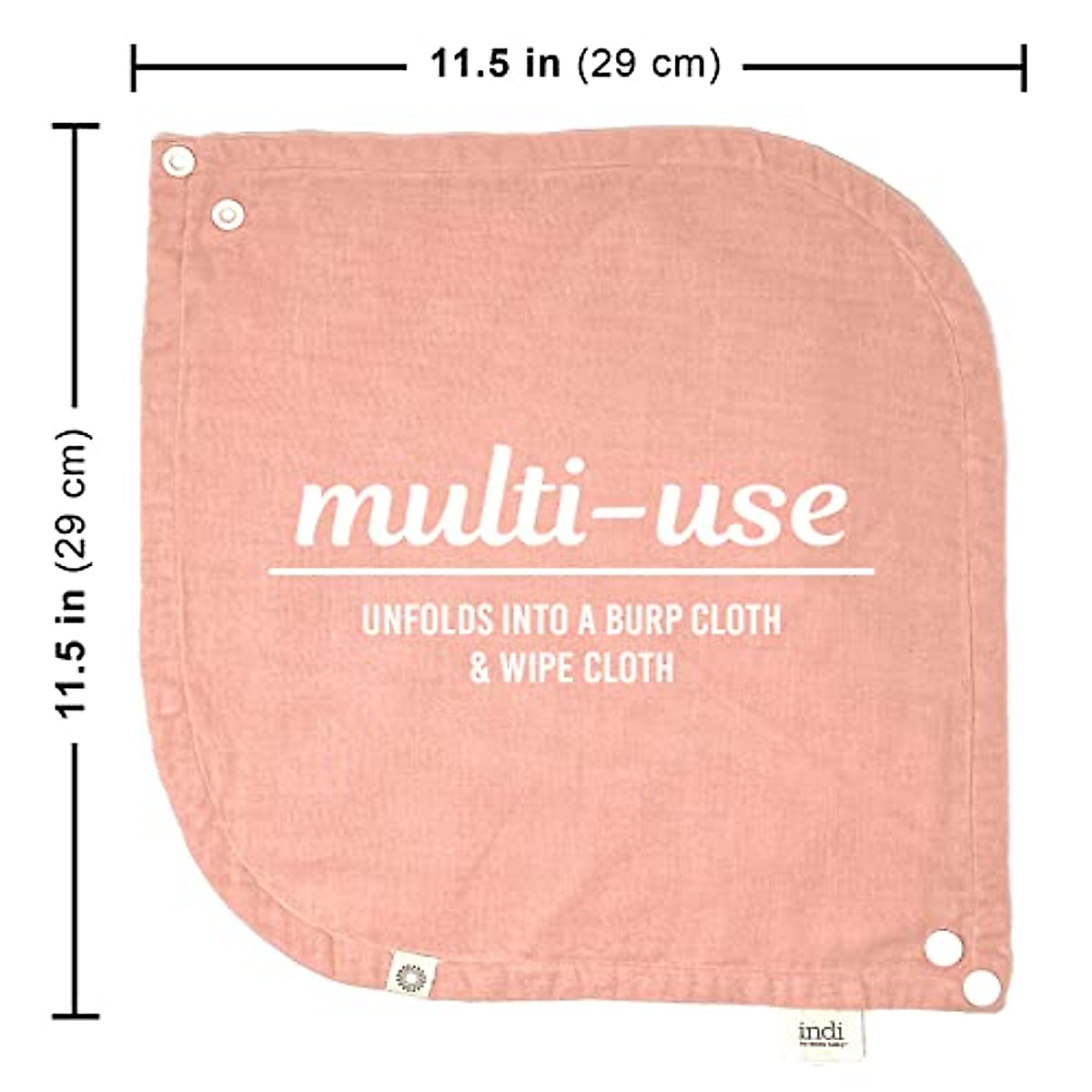 Kishu Baby Indi GOTS Organic Infinity Scarf Bib Set - 4-Way Reversible, 8 Layer Muslin Drool Bibs (Sage, Lavender, Peach)