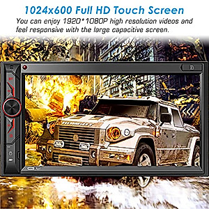 Double Din Car Multimedia System: 7 Inch HD Touchscreen Car Stereo Receiver – Bluetooth Car Radio MP5 Player with Mirror Link | Rear View Camera | MP3 | AM/FM | USB/SD/AUX | Steering Wheel Control
