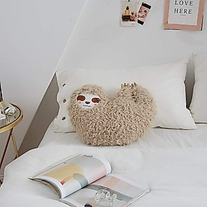 Nooer Plush Soft Cute Girl Sloth Pillow 16 Inch