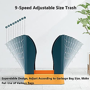 ZHEDALANG 9-Gear Adjustable Size Trash Can, Portable Expandable Trash Bag Holder, Portable Trash Bin for Kitchen, Collapsible Garbage Bag Holder Camping, Suitable for Different Sizes of Garbage Bags
