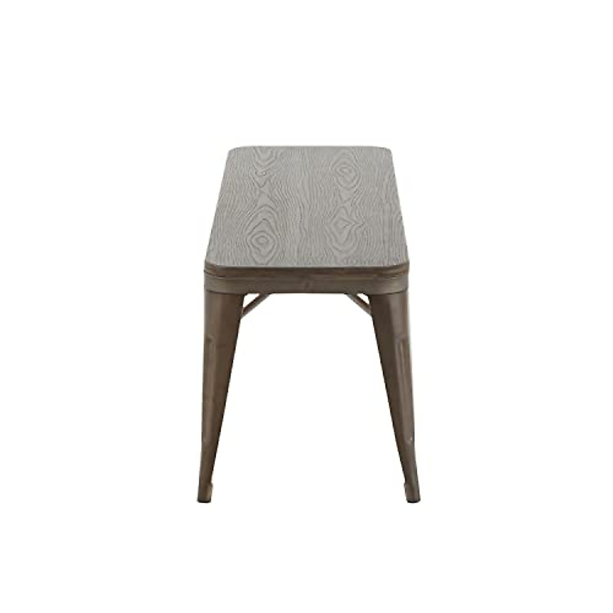 LumiSource Oregon Bench with Antique Metal and Espresso Bamboo BC-OR BKLS ANE