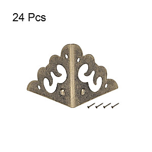 uxcell Metal Box Corner Protectors Wooden Box Edge Guard Protector Bumpers Furniture Corner Guard 30 X 30 X 30mm Bronze Tone 24pcs