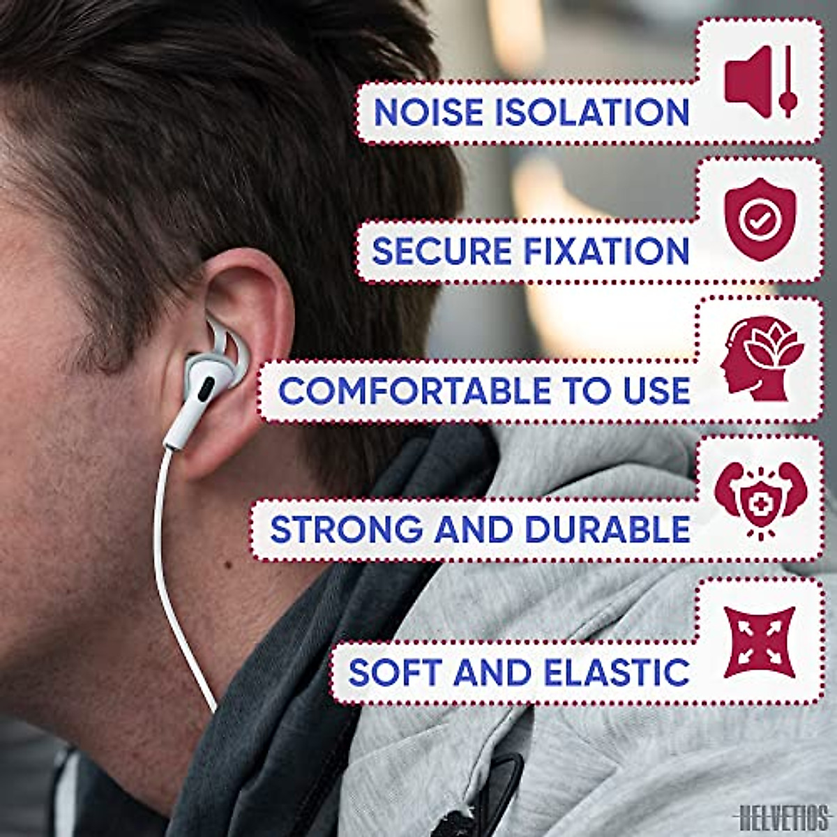 White Earbud Replacement Tips - 3 Pairs Ear Hooks for Airpods Noise Isolation Tips Small Airpod Pro Ear Tips for S, M, L - Silicone Earbud Cover Tips for Bose Soundsport Earbuds Earphones Cover