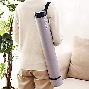 2-Pack Extendable Poster Tubes Expand from 24.5” to 40” with Shoulder Strap | Carry Documents, Blueprints, Drawings and Art | Creamy White and Violet Portable Round Storage Cases with Lids and Labels