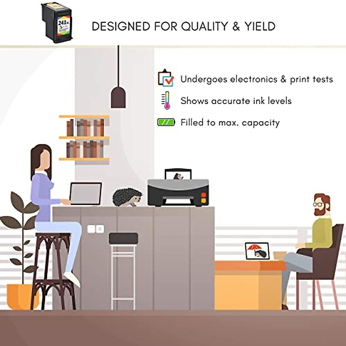 Limeink Remanufactured Ink Cartridge Replacement for High Yield CL-241XL Pixma MG2120 MG2220 MG3120 MG3220 MG3222 MG3520 MG4120 MG4220 MX372 MX392 MX432 MX439 (1 Color)