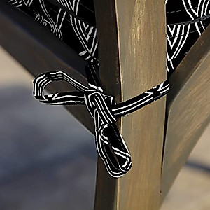 Arden Selections Modern Outdoor Seat Cushion 20 x 20, Black Global Stripe