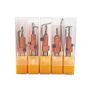 Countersink Drill Bit Set Wood Hole Drill Bit Timber Wood Working Drill Bits for Wood Screw Cutter with Hex Key Wrench（5pcs 10mm)