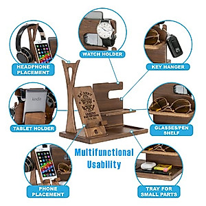 Personalized Gift for Military Army - Phone Docking Station for Soldier, Custom Nightstand Organizer for Men Women, Gift Ideas for Him, Her, Dad, Mom, Husband, Boss on Birthday, Anniversary, Christmas