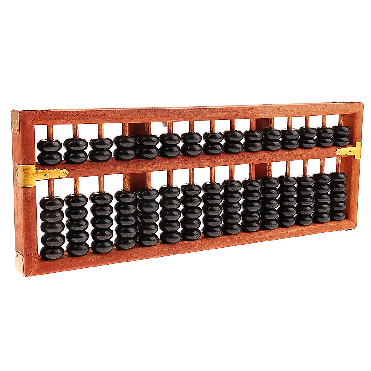MonkeyJack 15 Column Vintage Chinese Wooden Bead Arithmetic Abacus with Box for Children Adults Gift